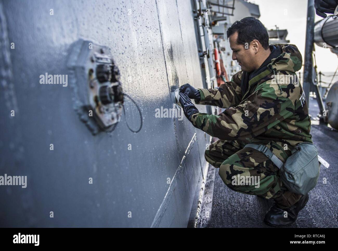 ATLANTIC OCEAN (Feb. 12, 2019) – Ship's Serviceman 1st Class Giancarlo ...