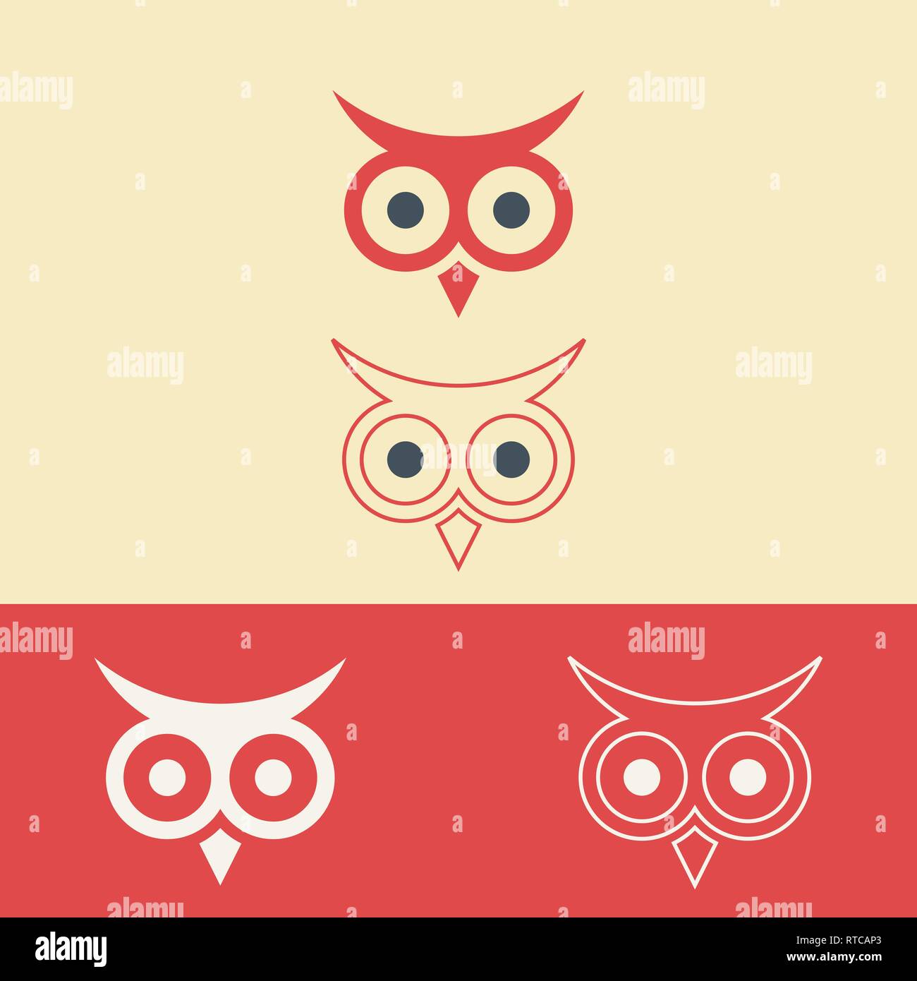 vector illustration of a company logo and business card with an owl ...