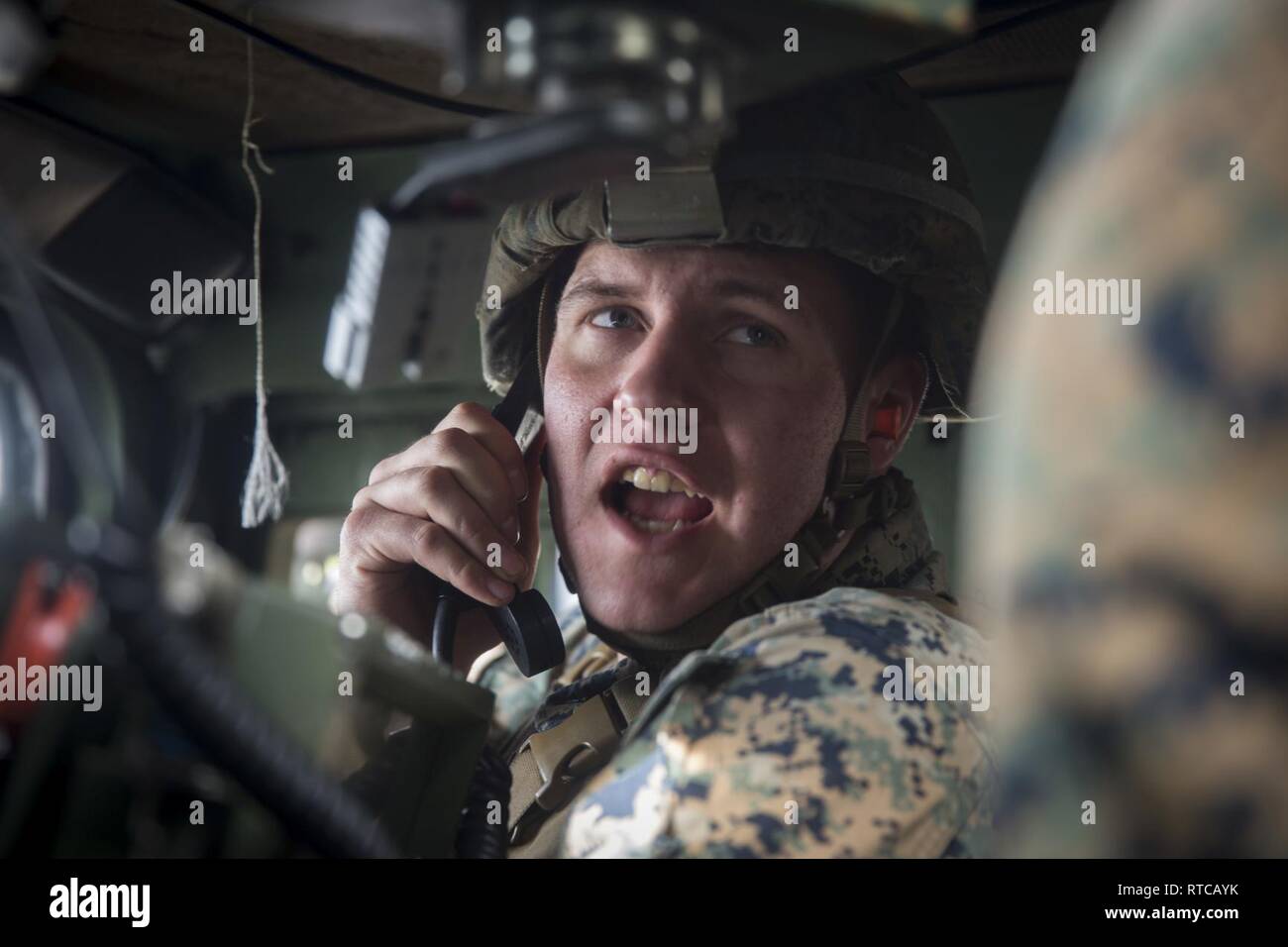 U.S. Marine Corps Lance Cpl. Justin Morrison, a vehicle commander with ...