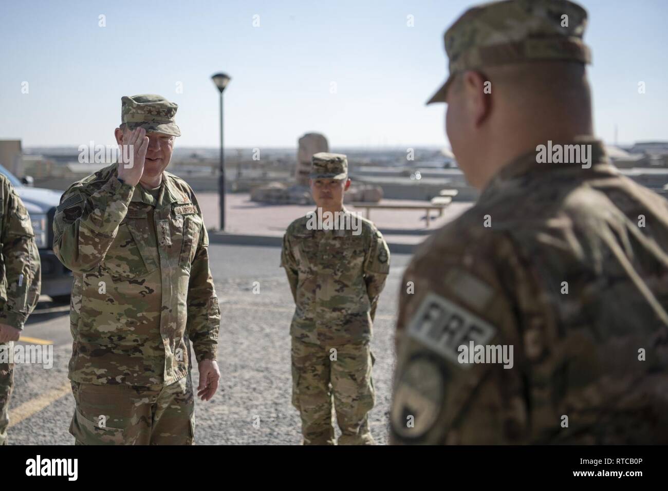 Lt. Gen. Richard Scobee, Air Force Reserve commander, returns a salute ...