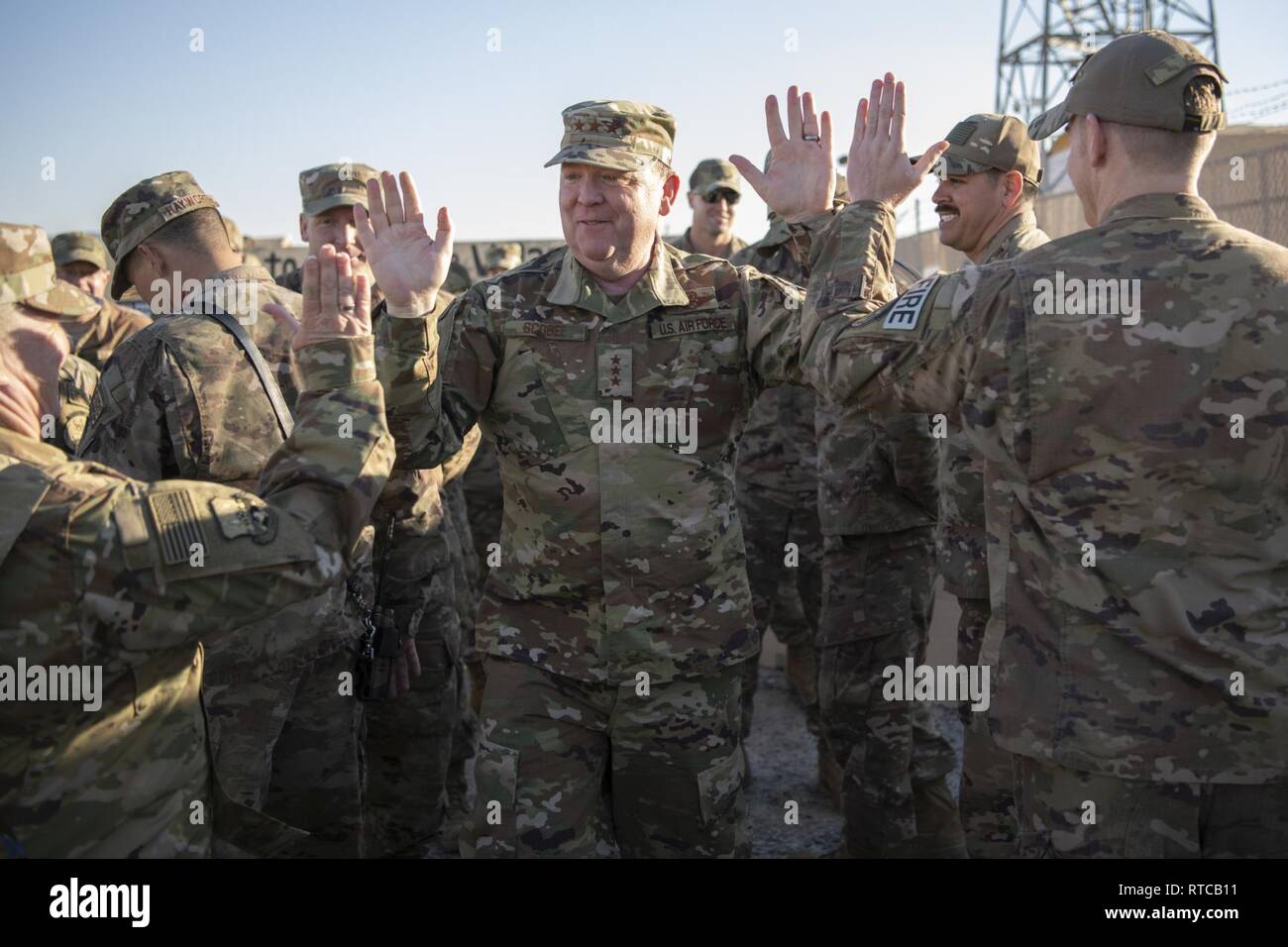 Lt. Gen. Richard Scobee, Air Force Reserve commander, high-fives ...