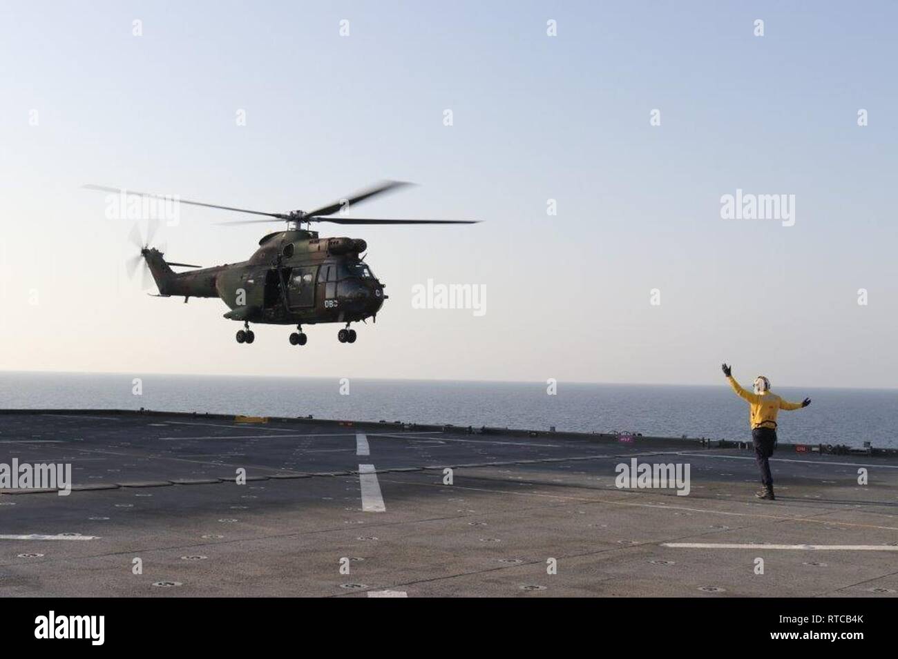 GULF OF ADEN (Feb. 12, 2019) A French Army SA-330B Puma prepares to ...