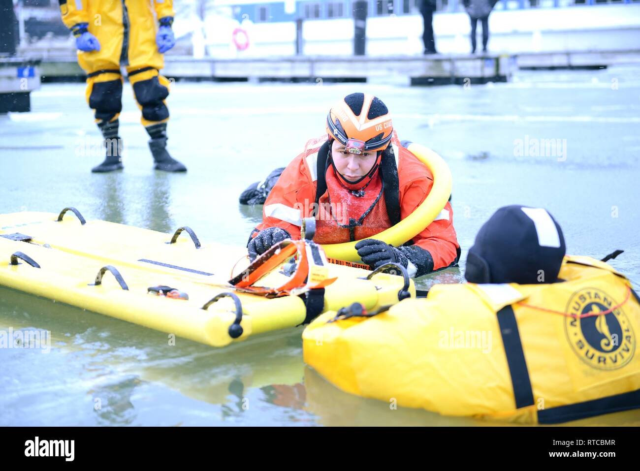 An Ice Rescue Instructor from Coast Guard Station Cleveland Harbor ...