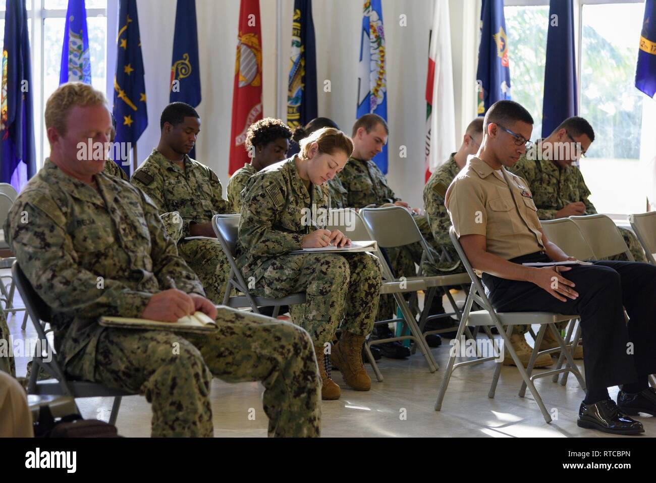 HAGÅTÑA, Guam (Feb. 13, 2019) - Service members from various commands ...