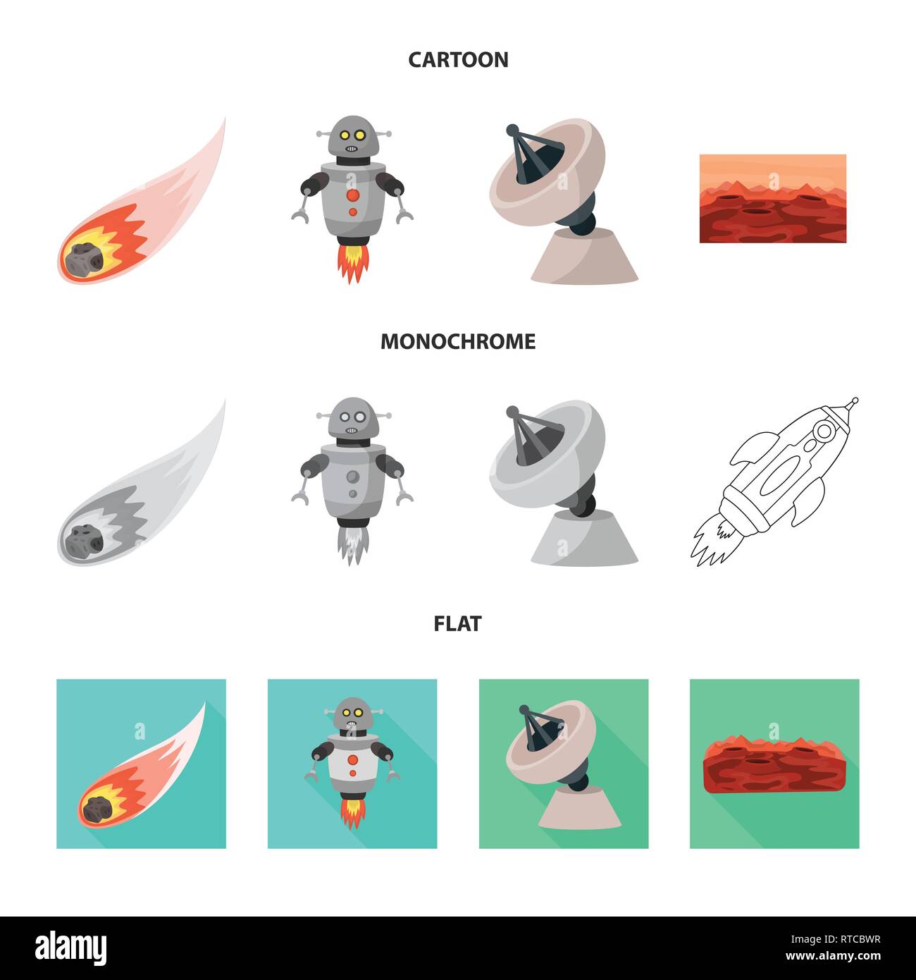 Vector illustration of astronomy and technology logo. Collection of ...