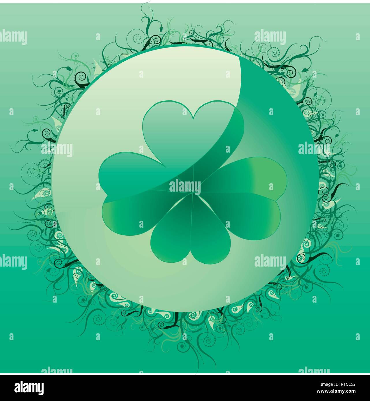 Glass clover button for St. Patrick`s day, vector illustration Stock ...