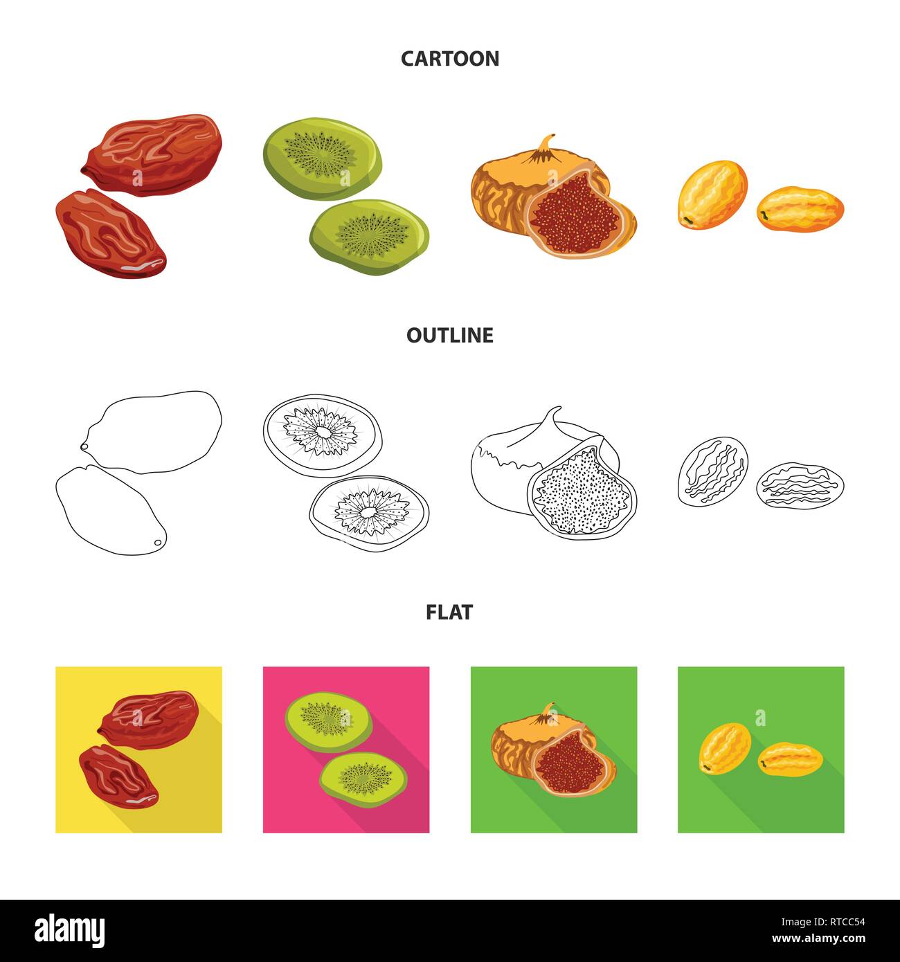 Vector illustration of food and raw logo. Set of food and nature stock ...