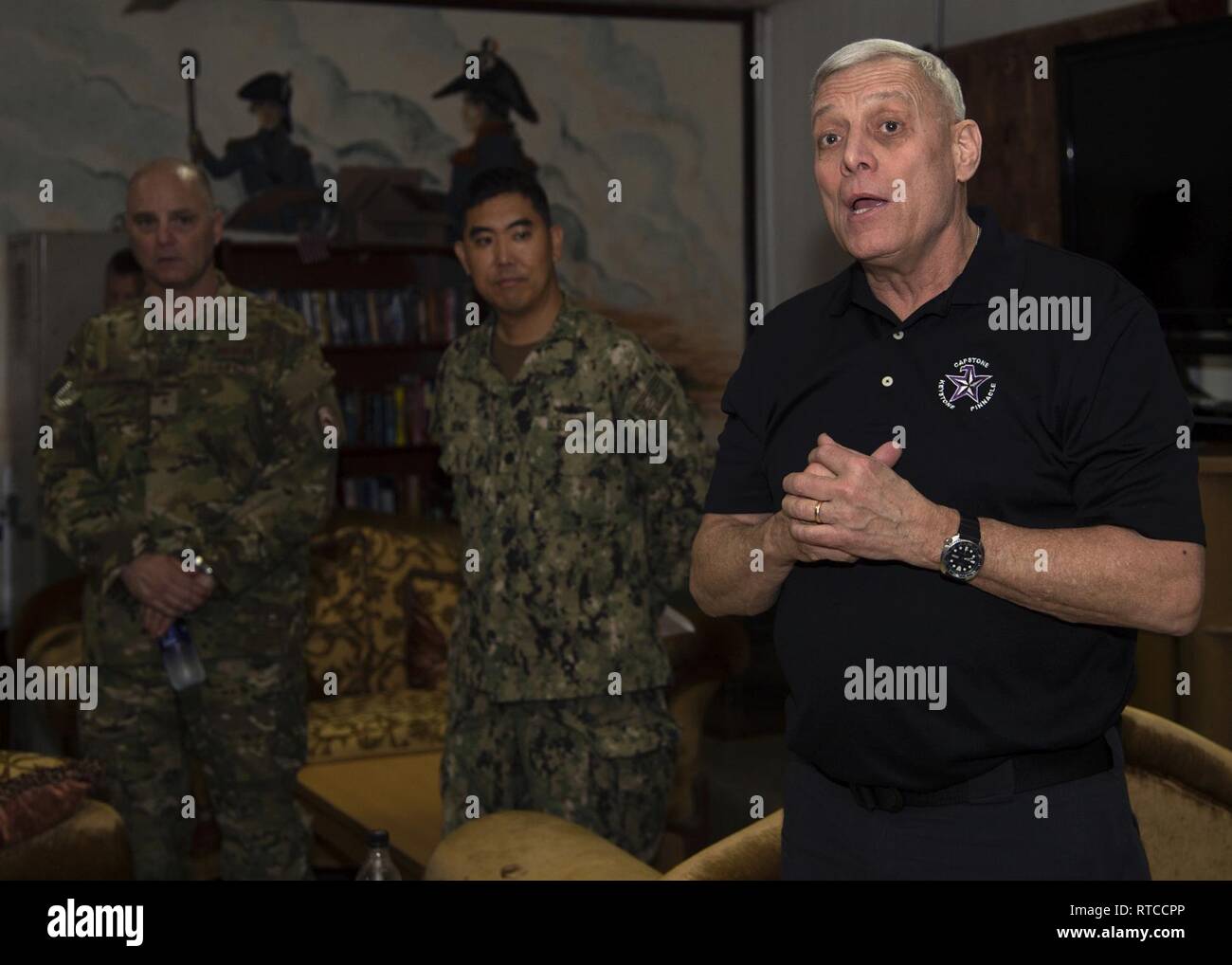 U.S. Marine Corps Gen. (ret.) John Paxton speaks at a meet-and-greet as ...