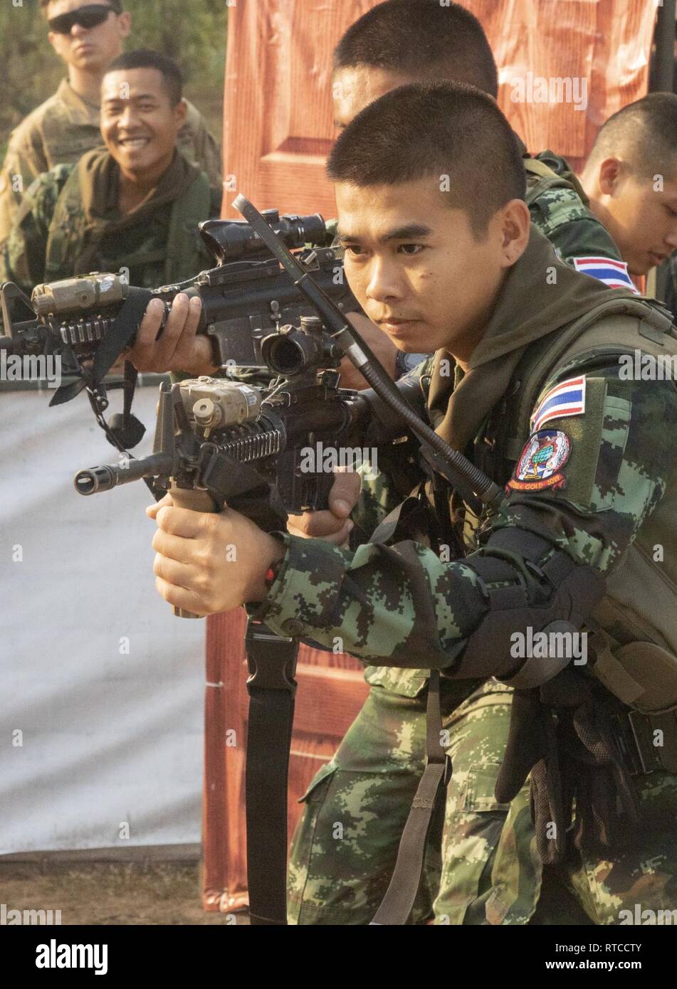 Royal Thai Army soldiers practice clearing a room using U.S. Army ...
