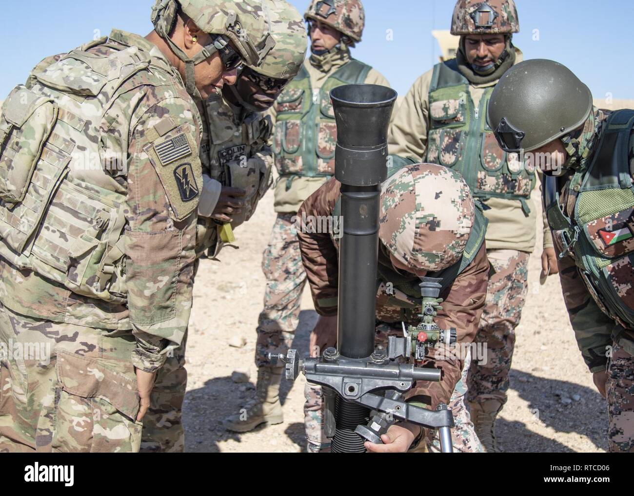 A soldier with the Jordan Armed Forces’ 10th Border Guard Force looks ...