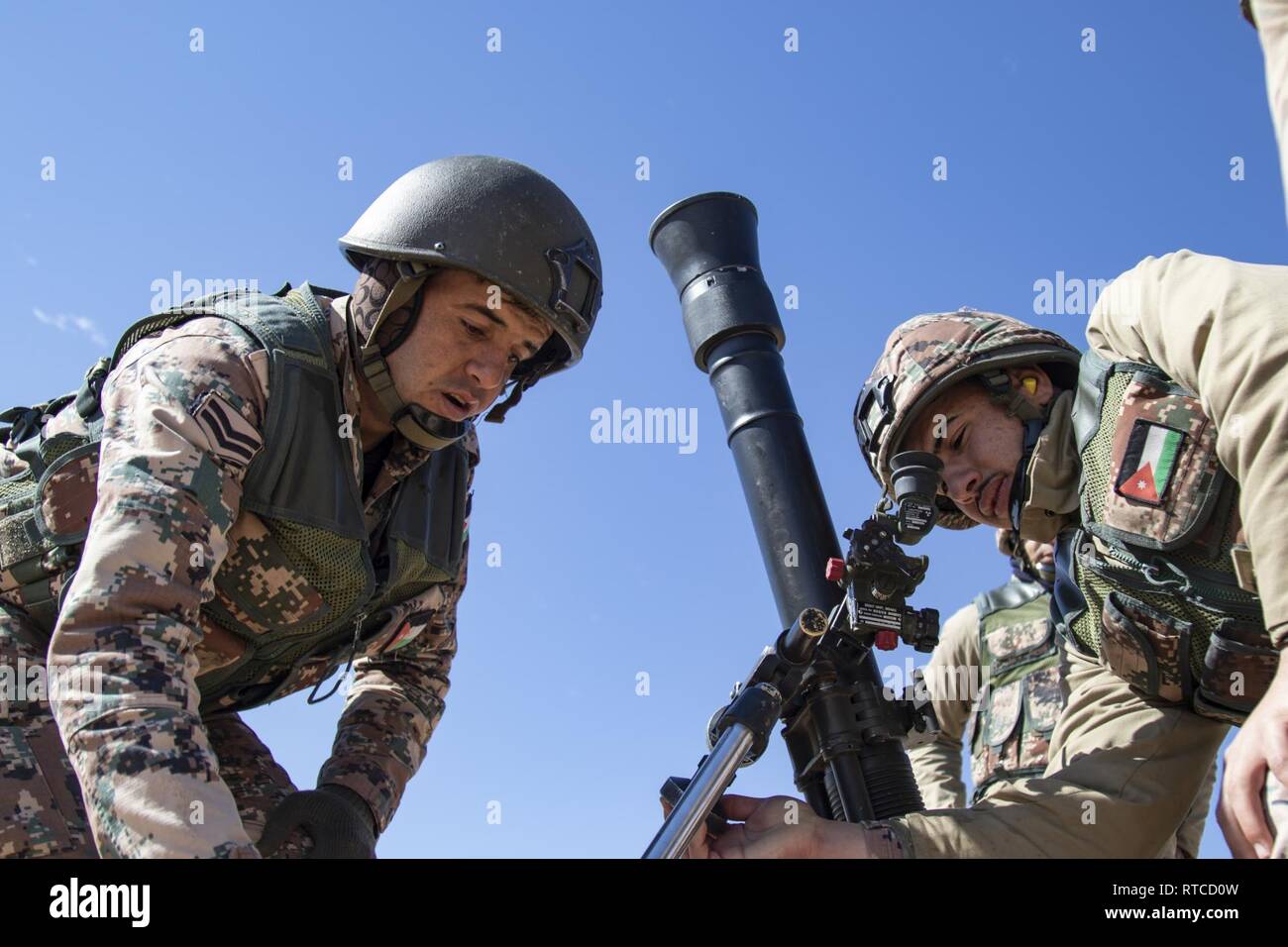 A soldier with the Jordan Armed Forces’ 10th Border Guard Force looks ...