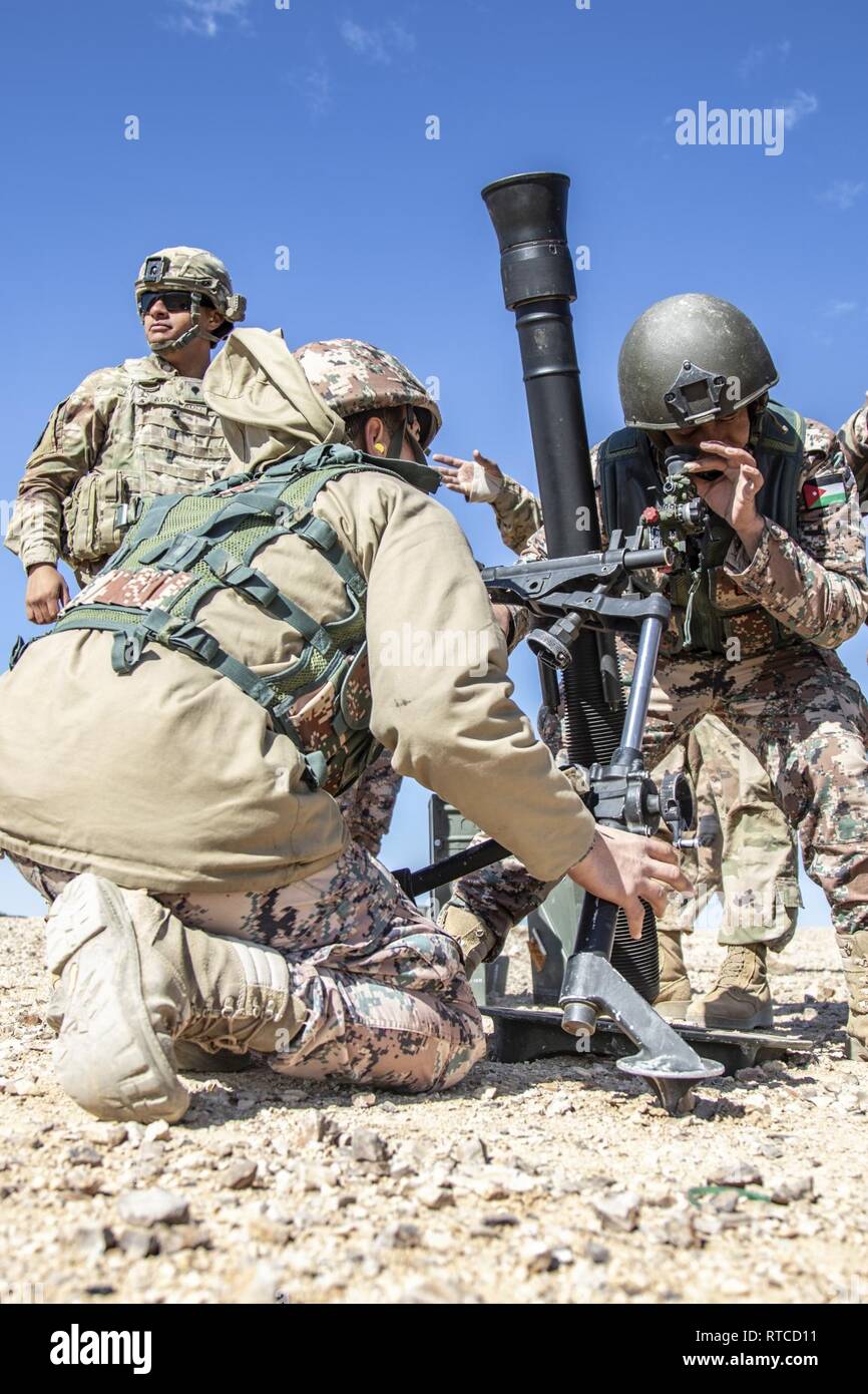 A soldier with the Jordan Armed Forces’ 10th Border Guard Force looks ...