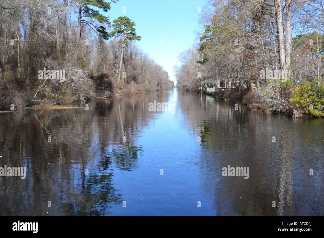 The water is still at the Deep Creek lock on the Dismal Swamp Canal ...