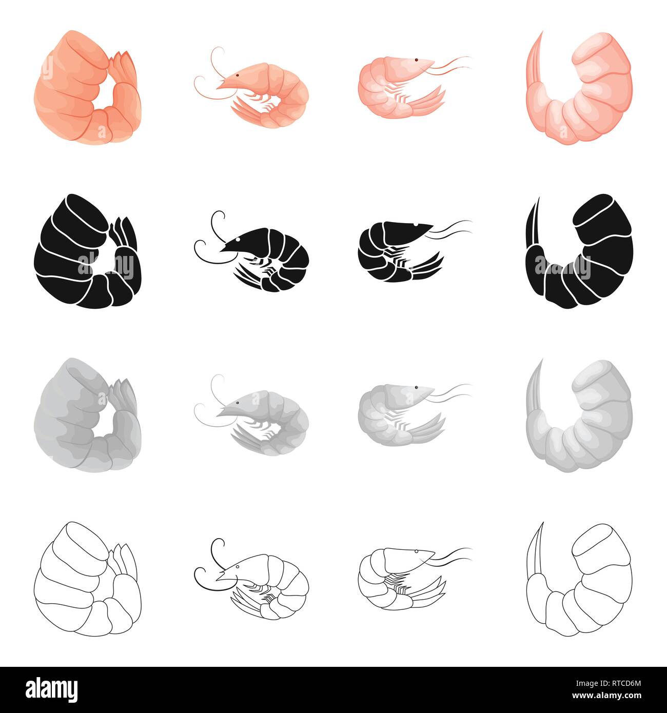 Vector illustration of appetizer and ocean icon. Set of appetizer and ...