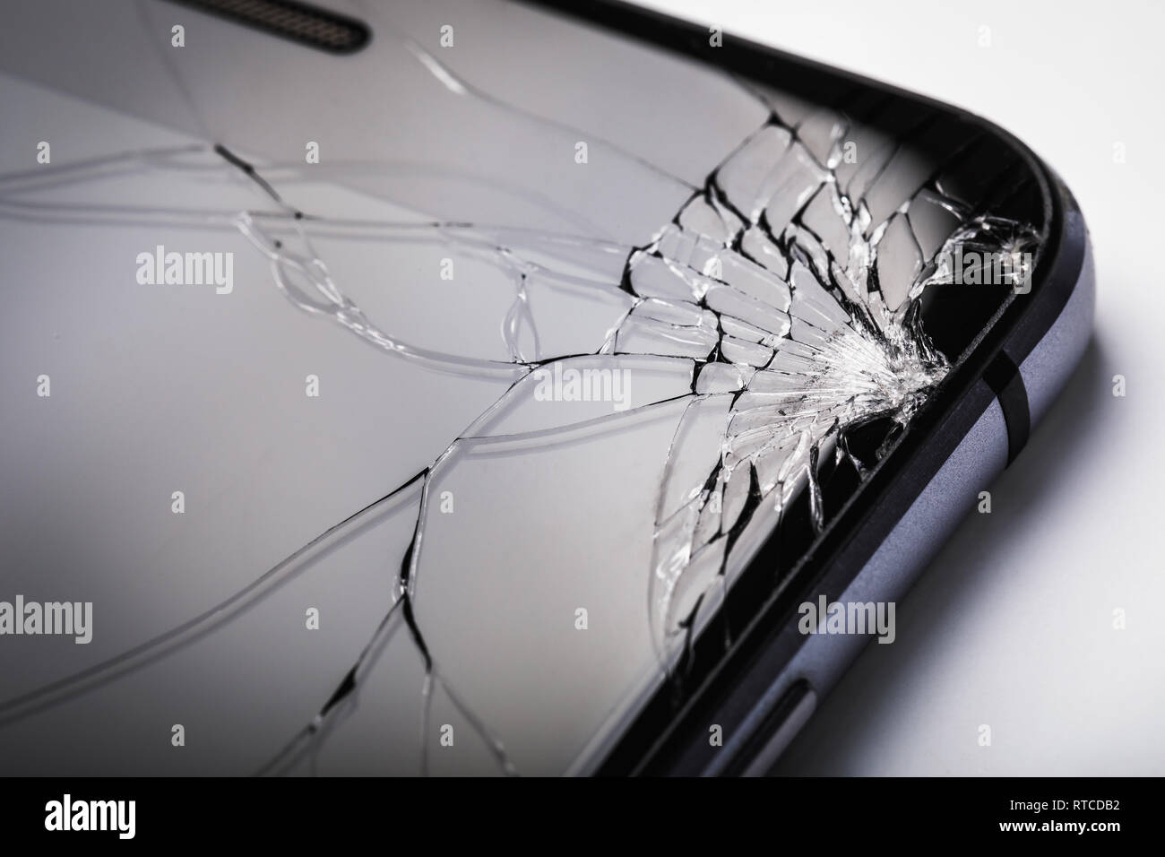 Modern Gadgets: Broken Phone Glass Stock Photo - Alamy