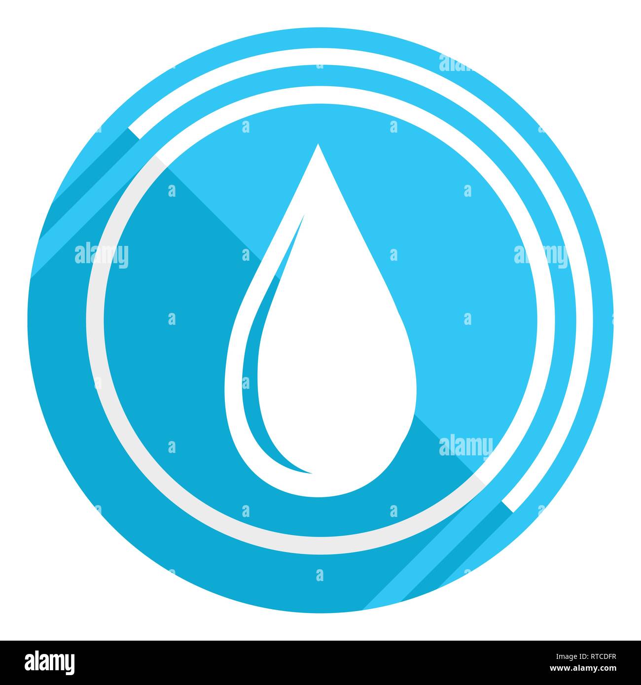 Water drop flat design blue web icon, easy to edit vector illustration ...