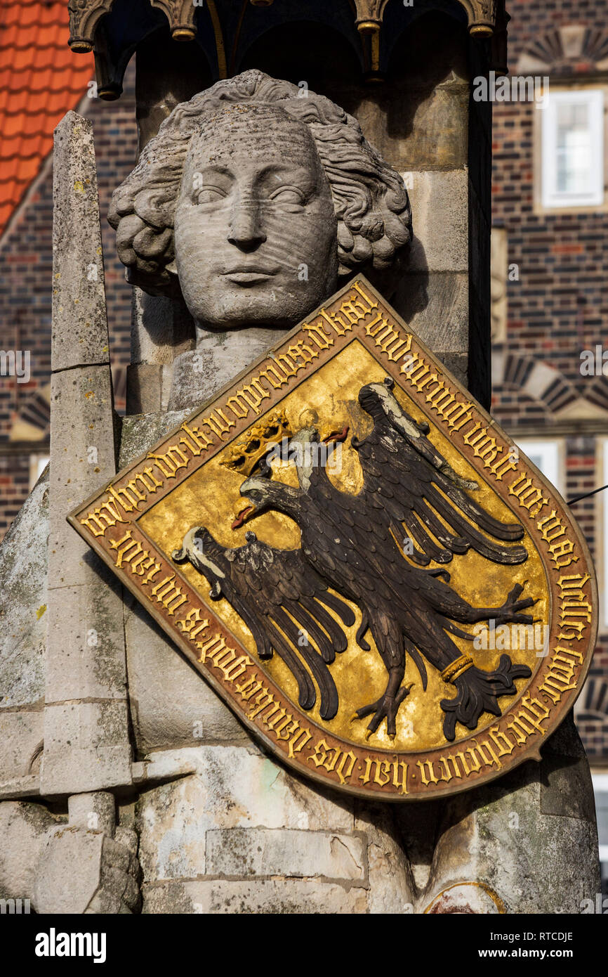 Bremen Roland or Bremer Roland, statue in Bremen, Germany, Europe Stock ...