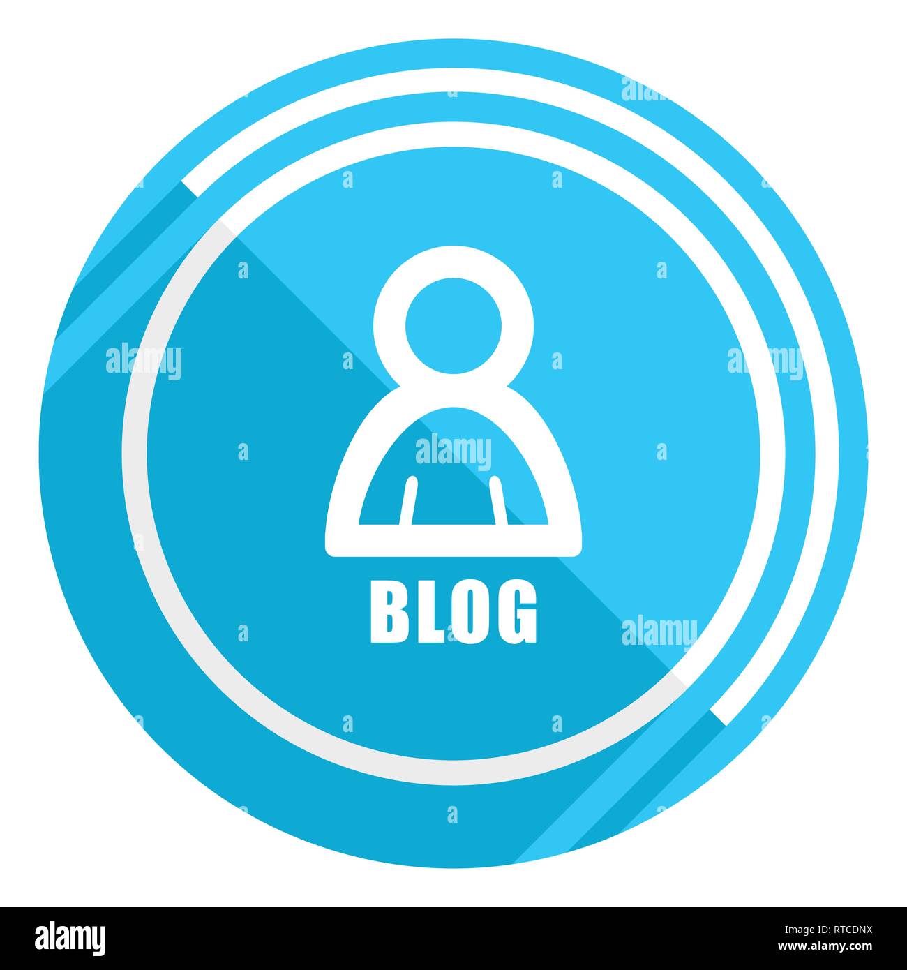Blog flat design blue web icon, easy to edit vector illustration for ...