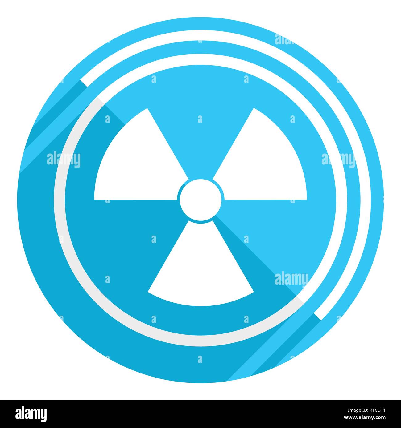 Radiation flat design blue web icon, easy to edit vector illustration ...