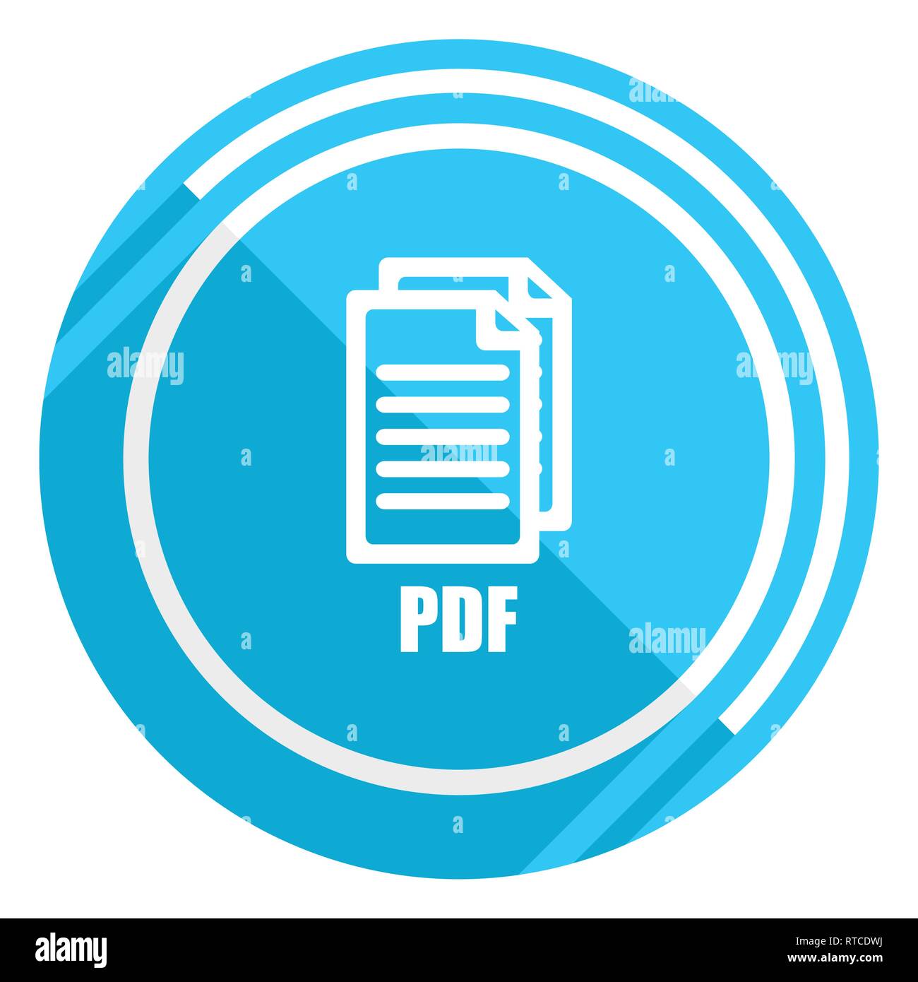 Pdf flat design blue web icon, easy to edit vector illustration for ...