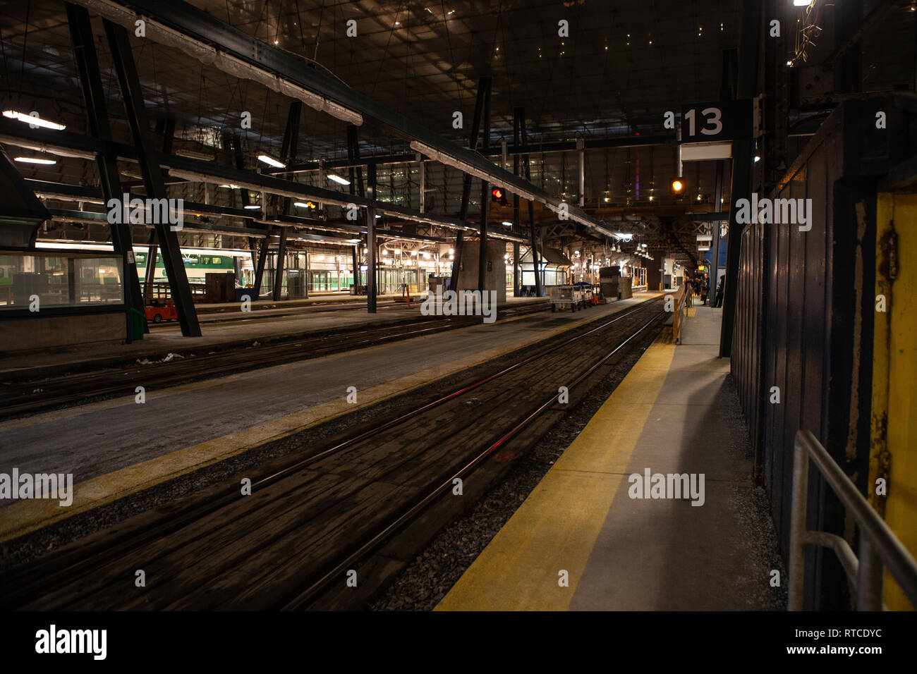 Green wagons of speed Toronto’s GO train at Platform of Union Station ...