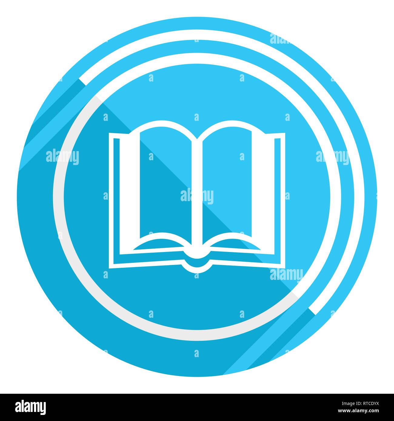 Book flat design blue web icon, easy to edit vector illustration for ...