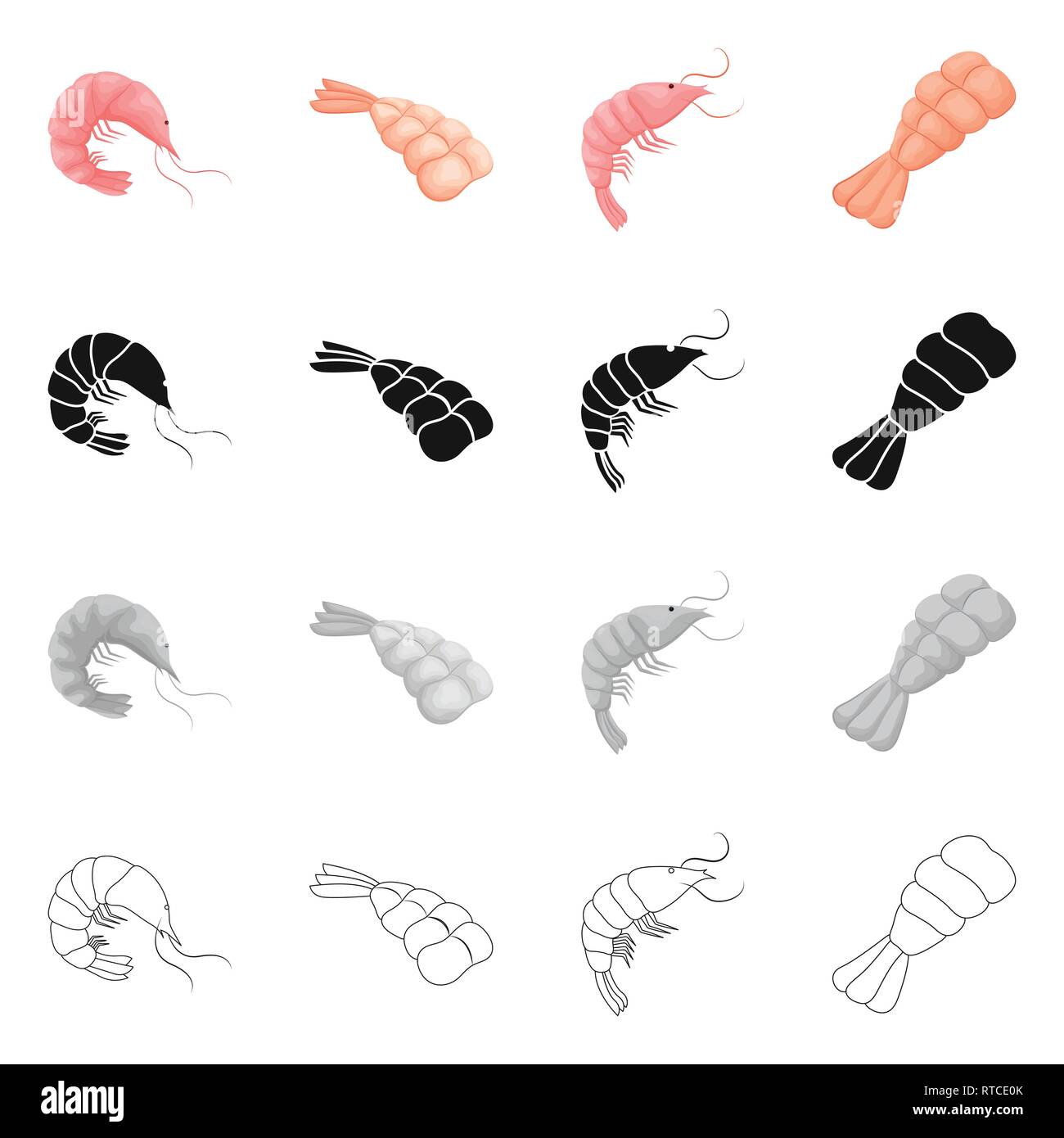 Vector illustration of appetizer and ocean symbol. Set of appetizer and ...