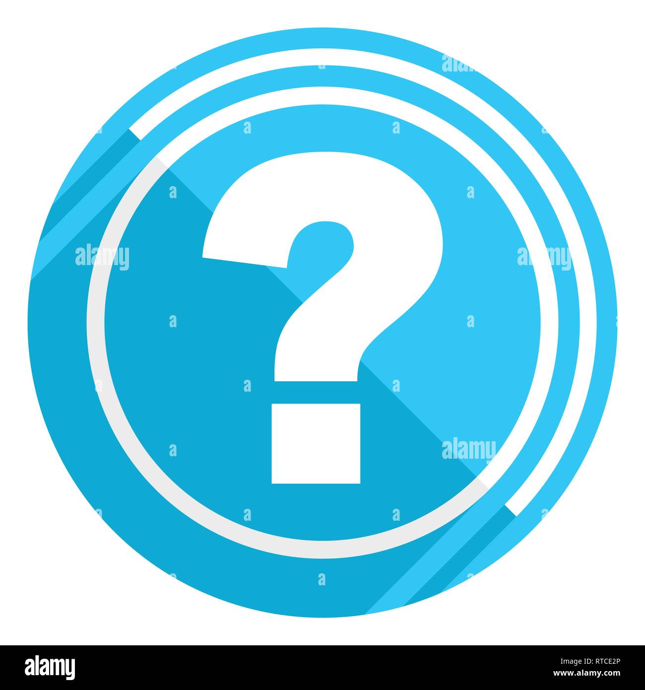 Question mark flat design blue web icon, easy to edit vector ...
