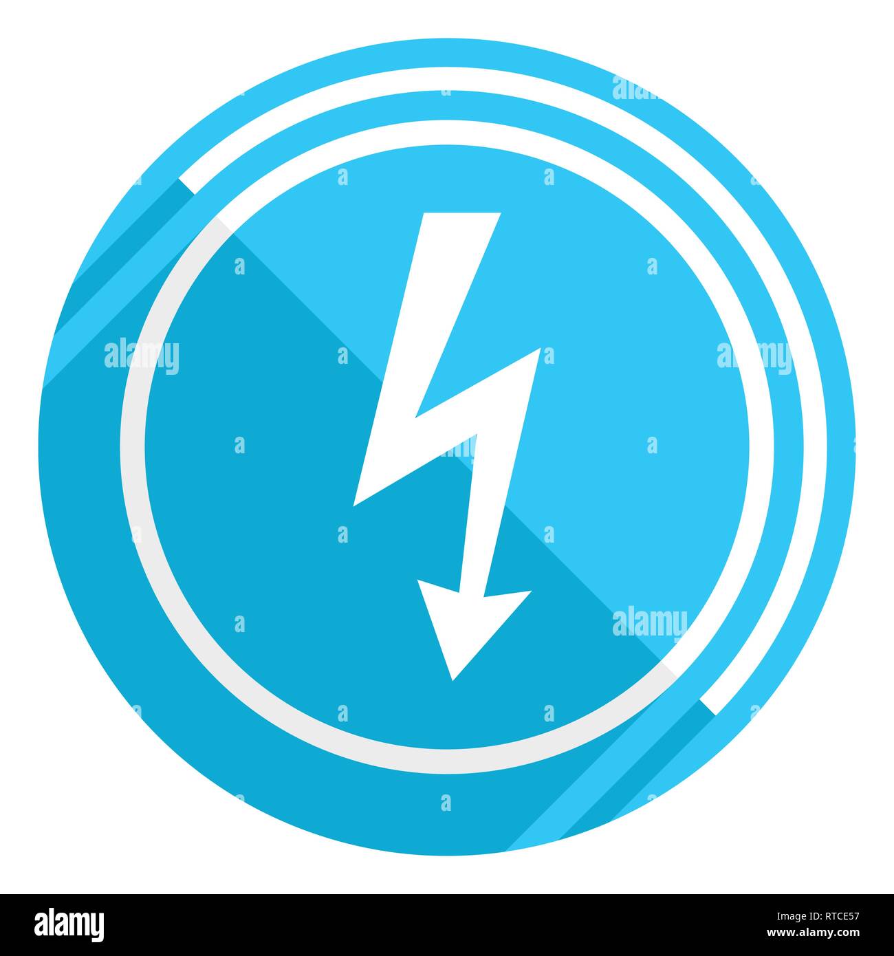 Bolt flat design blue web icon, easy to edit vector illustration for ...