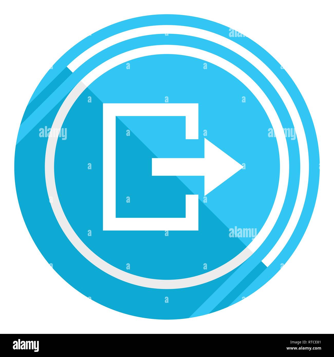 Exit flat design blue web icon, easy to edit vector illustration for ...