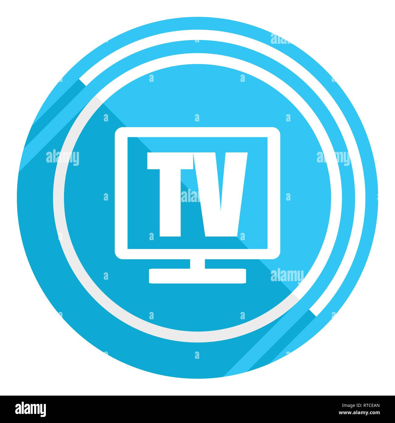 Tv flat design blue web icon, easy to edit vector illustration for ...