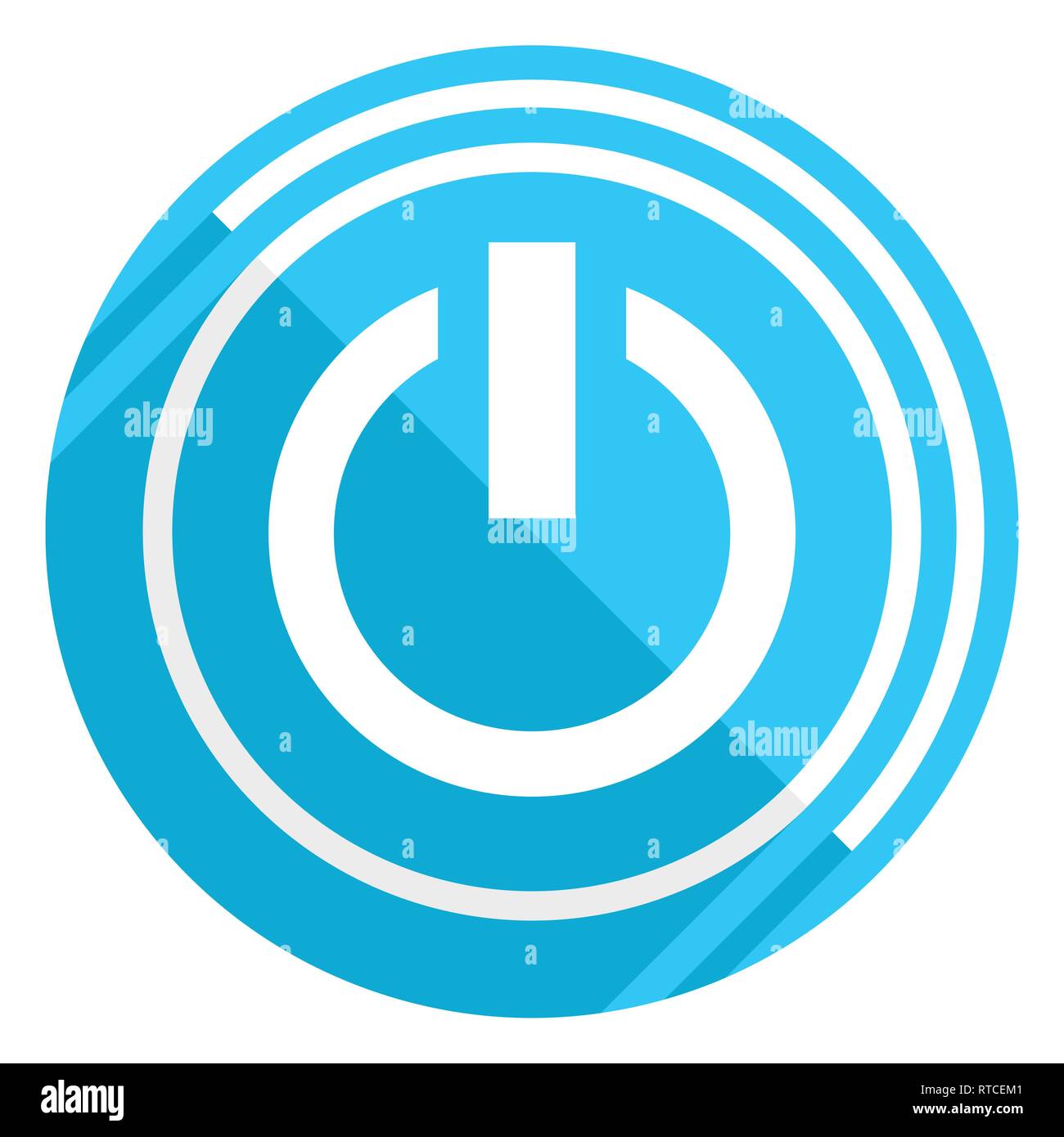 Power flat design blue web icon, easy to edit vector illustration for ...