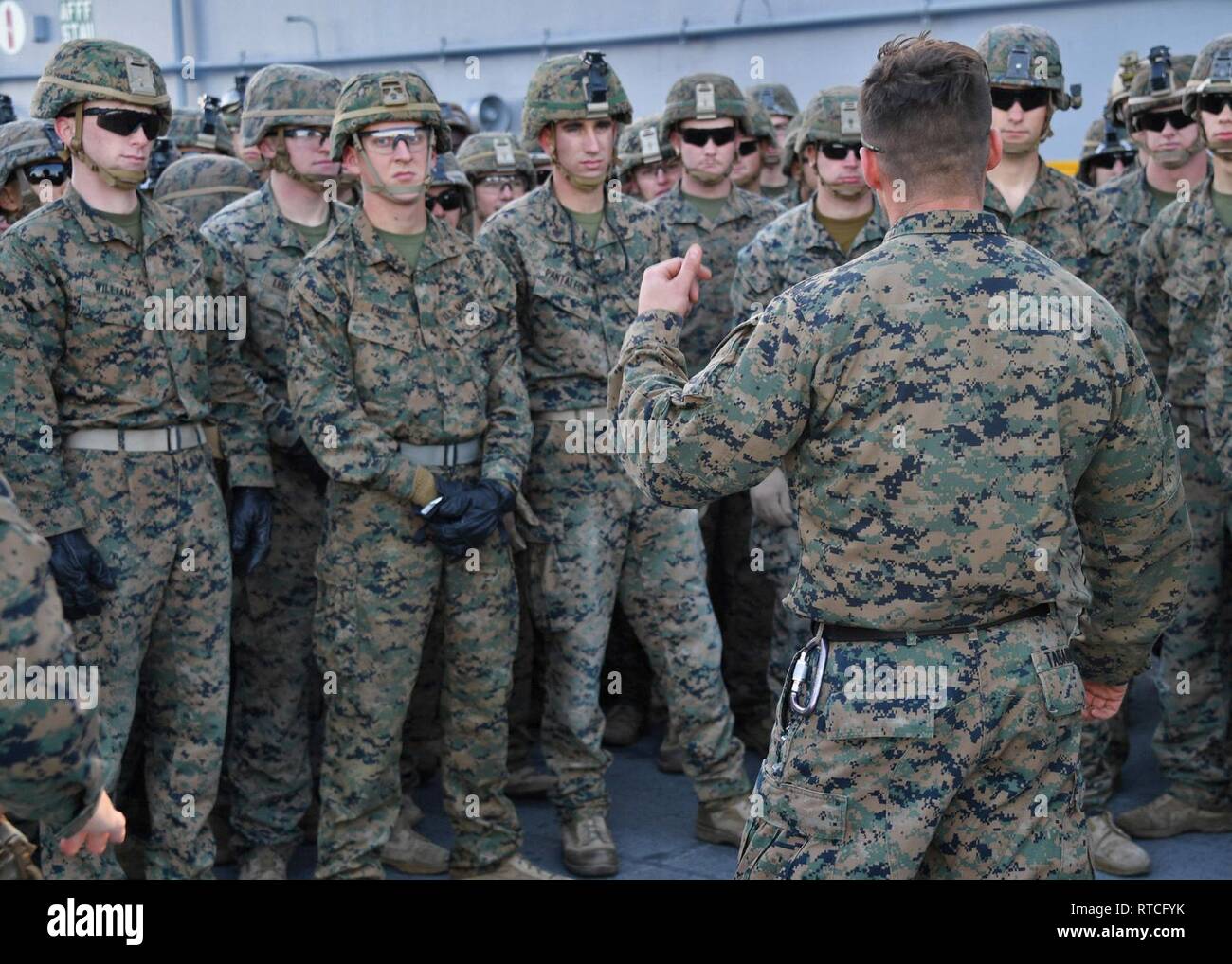 PACIFIC OCEAN (Feb. 16, 2019) Gunnery Sgt. Mario Tabaracci, assigned to ...