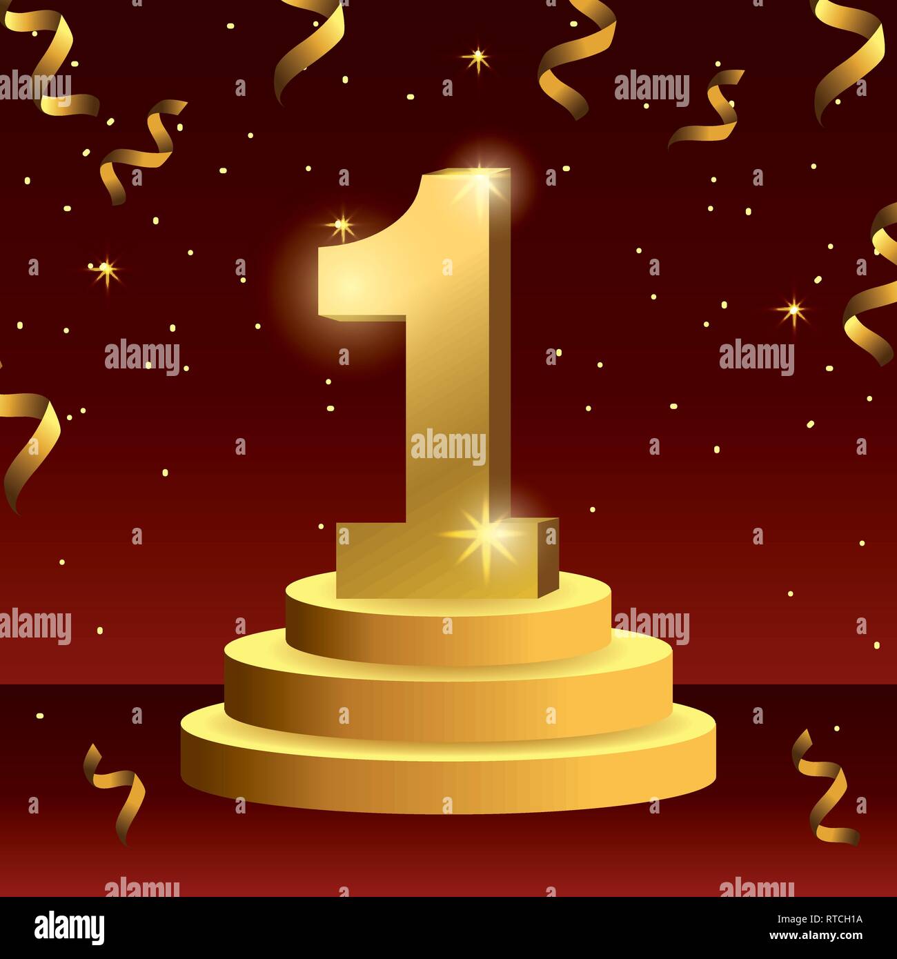 first prize to champion winner with confetti Stock Vector Image & Art ...