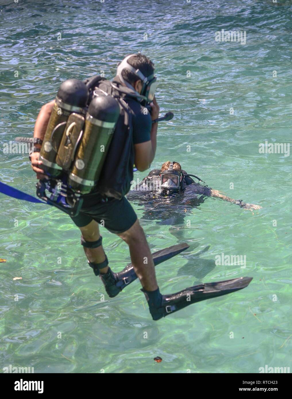 SANTA RITA, Guam (Feb. 19, 2019) Navy Diver 2nd Class Alec Stuller, a ...