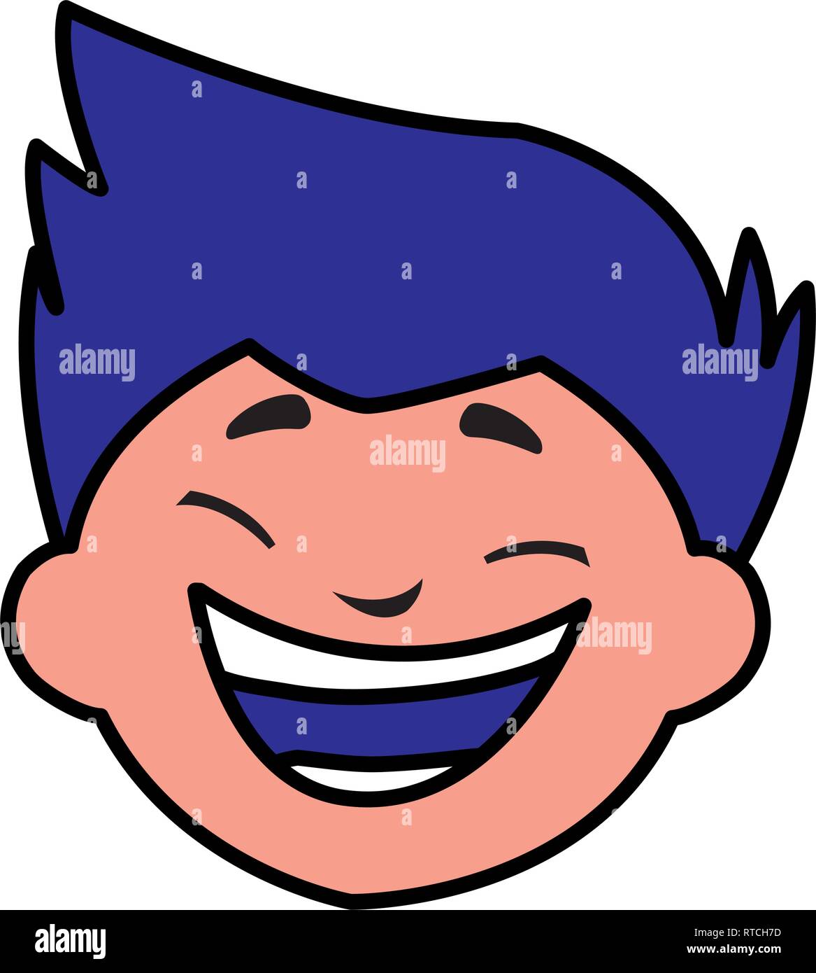 cute little boy head character vector illustration design Stock Vector ...