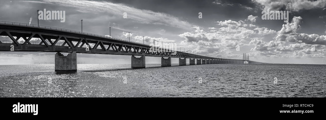 An image of the 'oresundsbron' the bridge that connects Sweden with ...