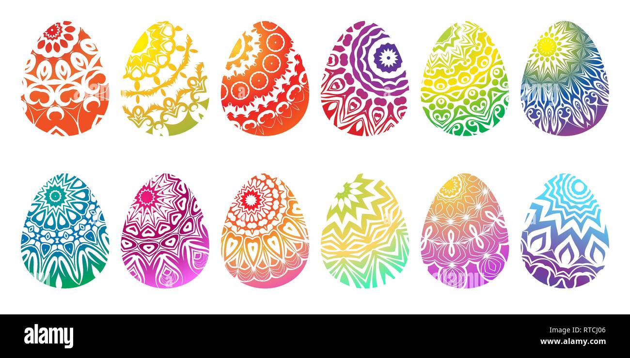 Group colored eggs Stock Vector Images - Alamy