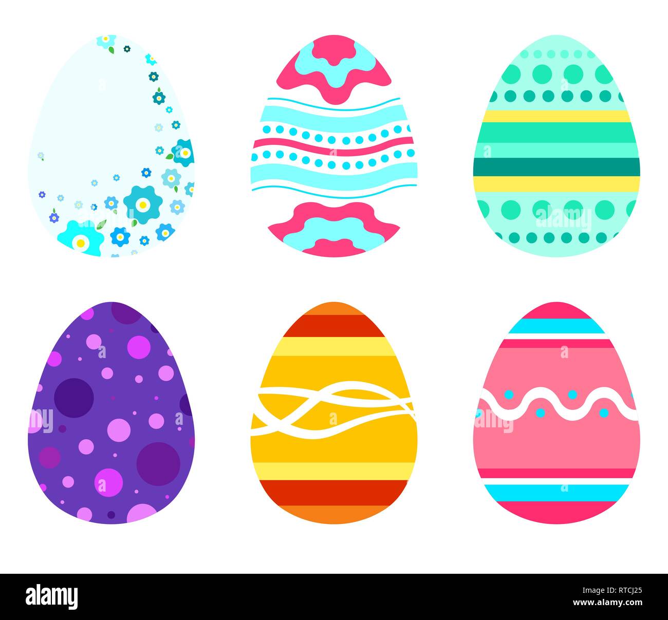 Set of different colored easter eggs. Vector illustration Stock Vector ...