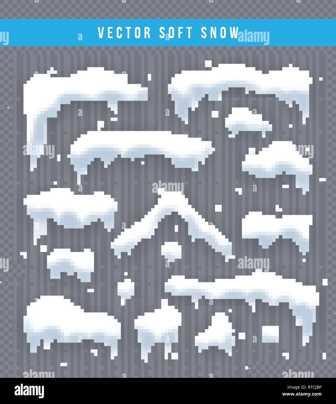 Snow caps, snowballs and snowdrifts set. Snow cap vector collection ...