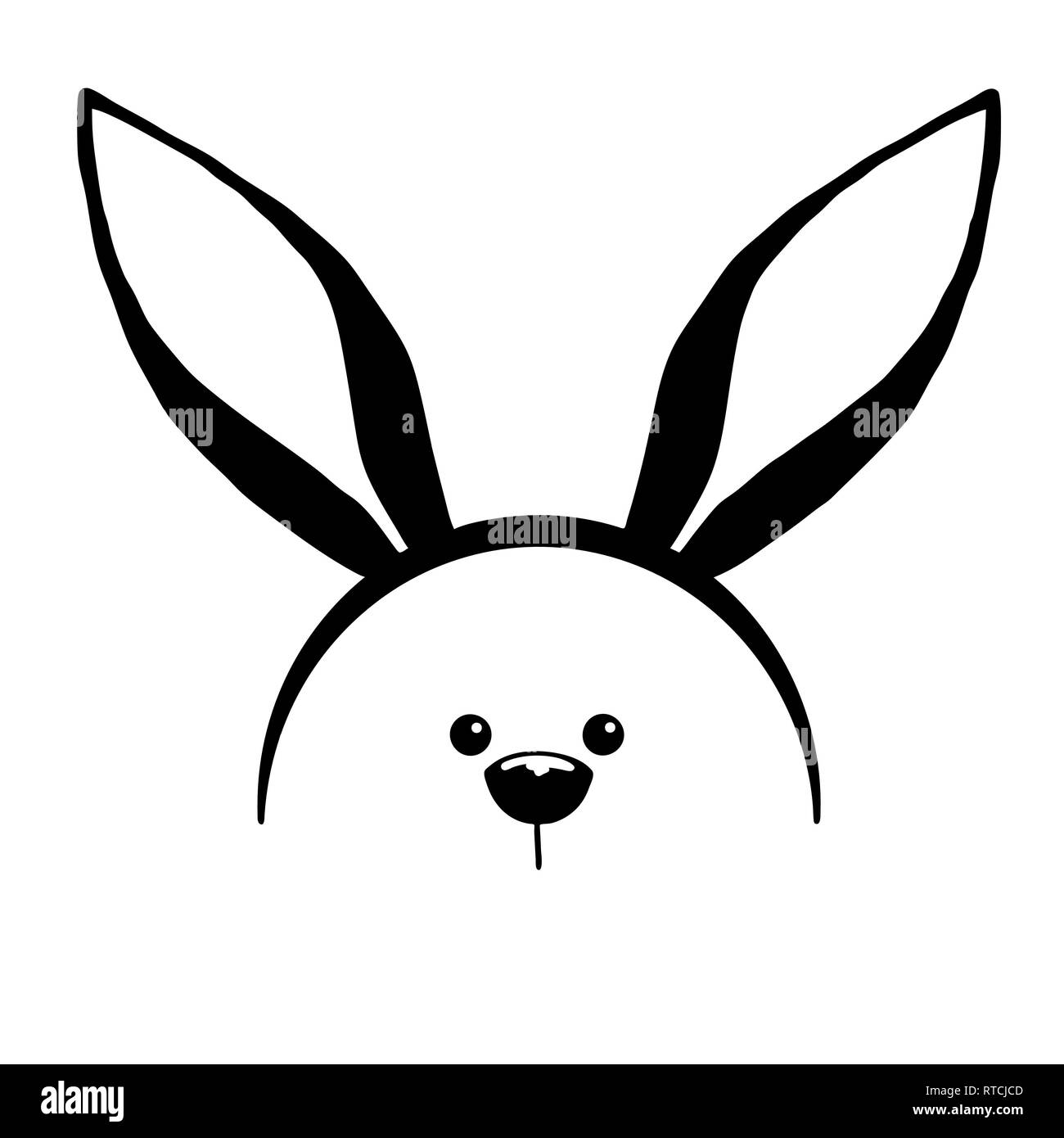 Sketch rabbit ears with a muzzle. Easter bunny. Vector Stock Vector ...