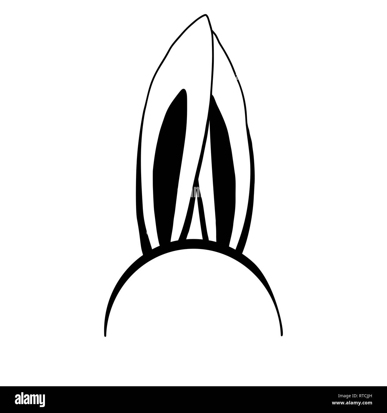 Sketch of the ears of the Easter bunny. Vector Stock Vector Image & Art ...