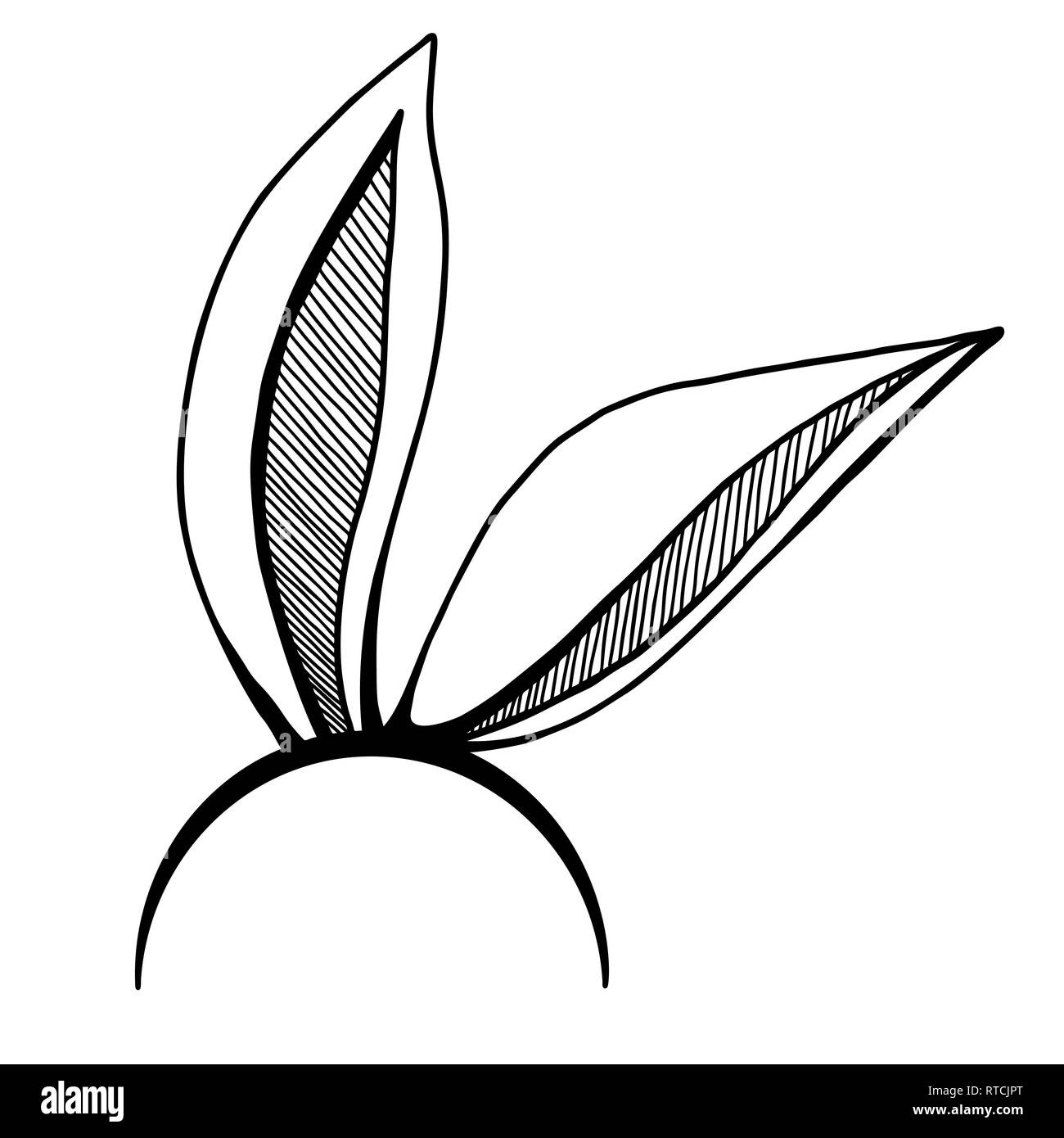 Sketch of the ears of the Easter bunny. Vector Stock Vector Image & Art ...