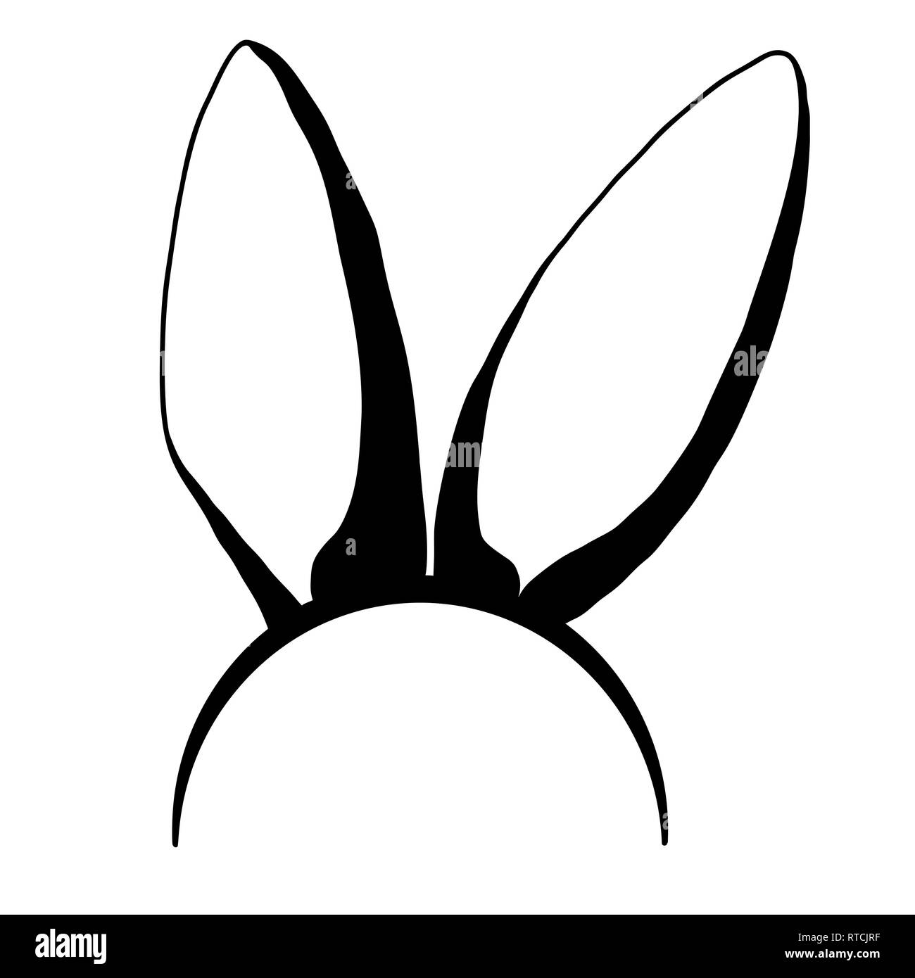 Sketch of the ears of the Easter bunny. Vector Stock Vector Image & Art ...