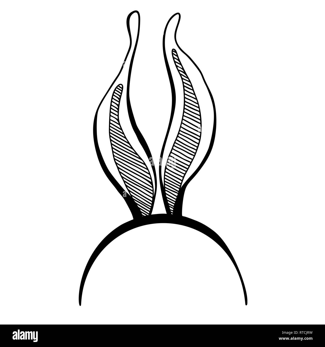 Sketch of the ears of the Easter bunny. Vector Stock Vector Image & Art ...