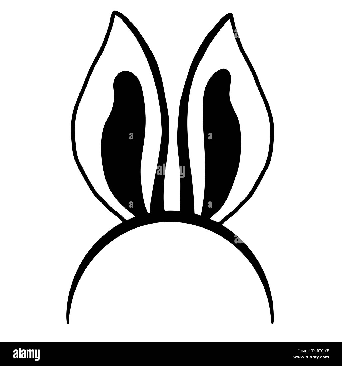 Sketch of the ears of the Easter bunny. Vector Stock Vector Image & Art ...