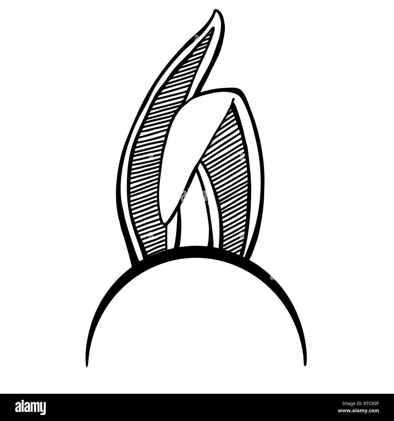 Sketch of the ears of the Easter bunny. Vector Stock Vector Image & Art ...