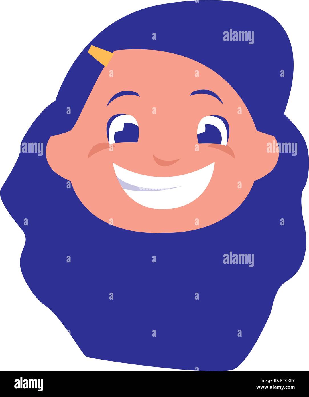 cute little girl head character vector illustration design Stock Vector ...