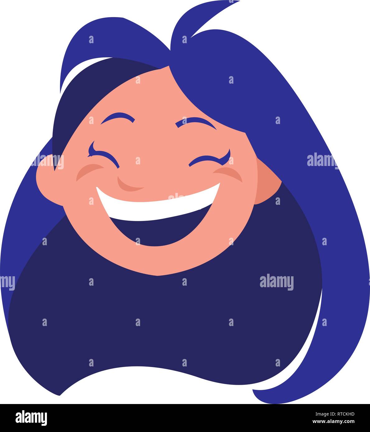 cute little girl head character vector illustration design Stock Vector ...