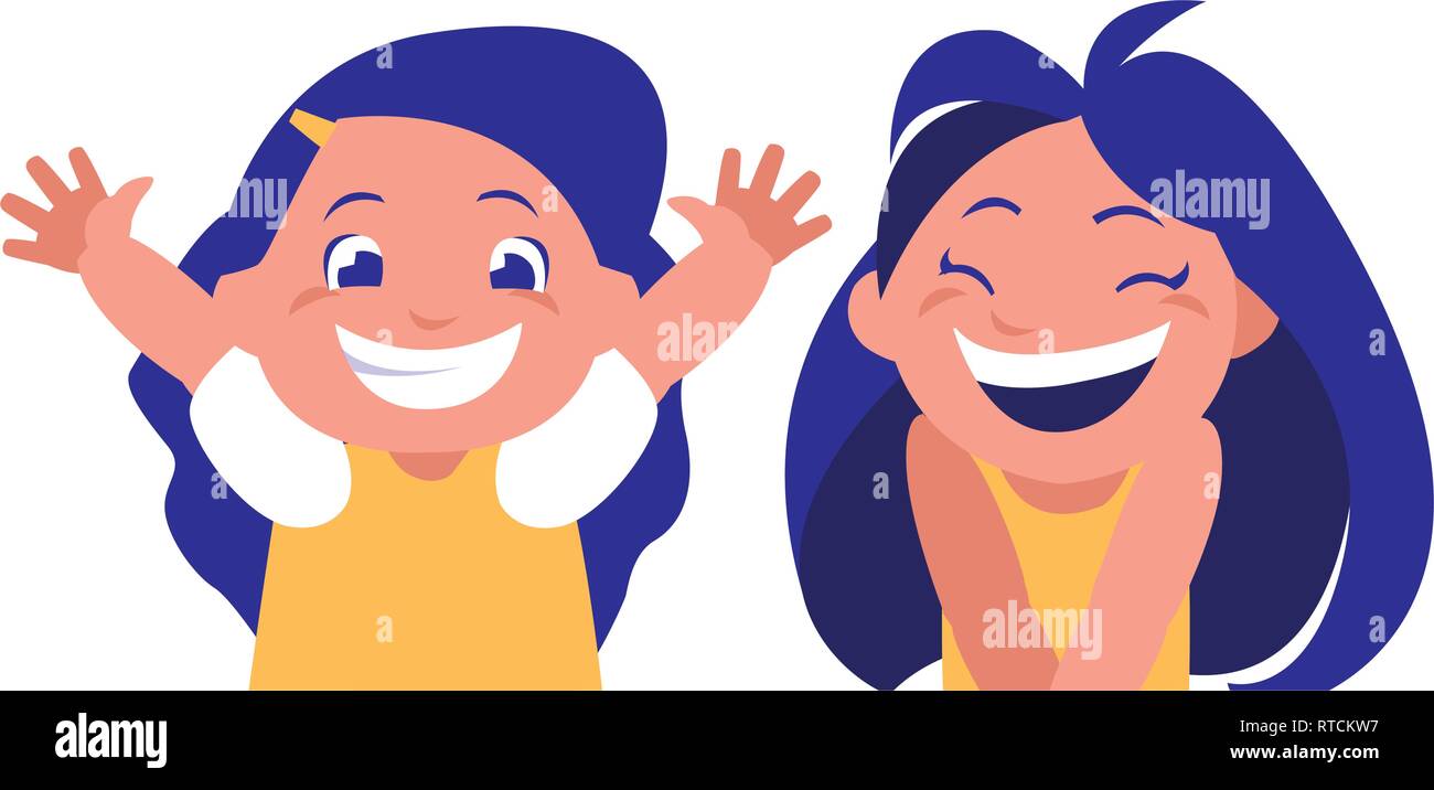 happy little girls celebrating vector illustration design Stock Vector ...